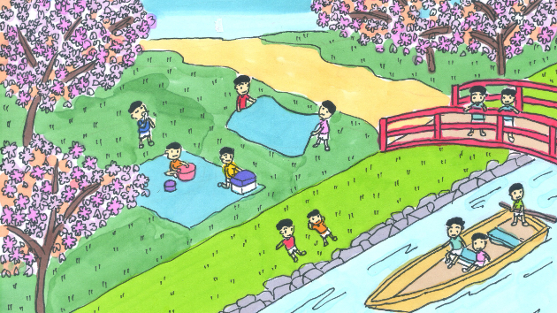 お花見準備をする少年たち🌸🌸｜akisen｜coconalaブログ